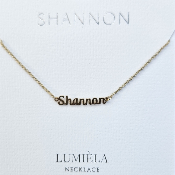 Lumiela | Jewelry | Shannon Script Name Chain Goldtone Necklace | Poshmark